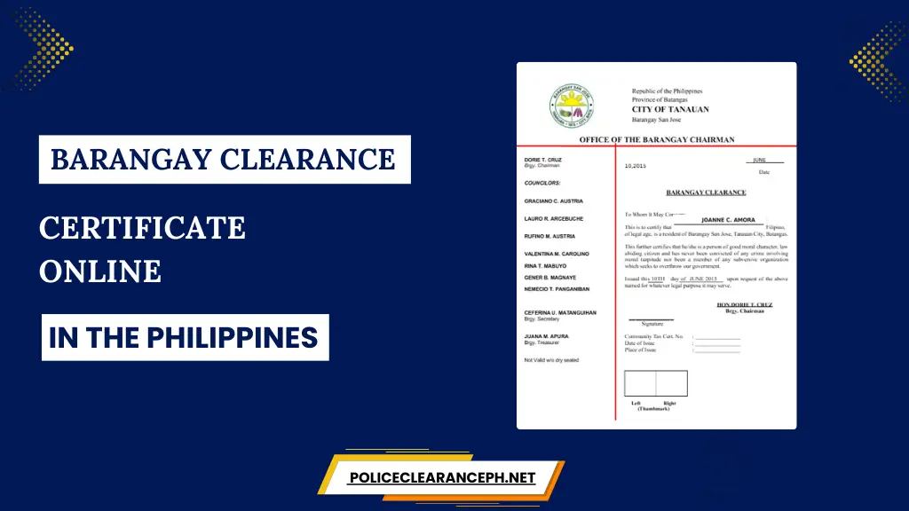 Barangay Clearance certificate online 2025